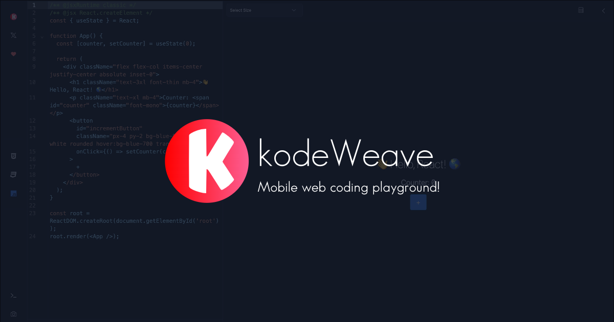 kodeWeave: Your on the go code playground!